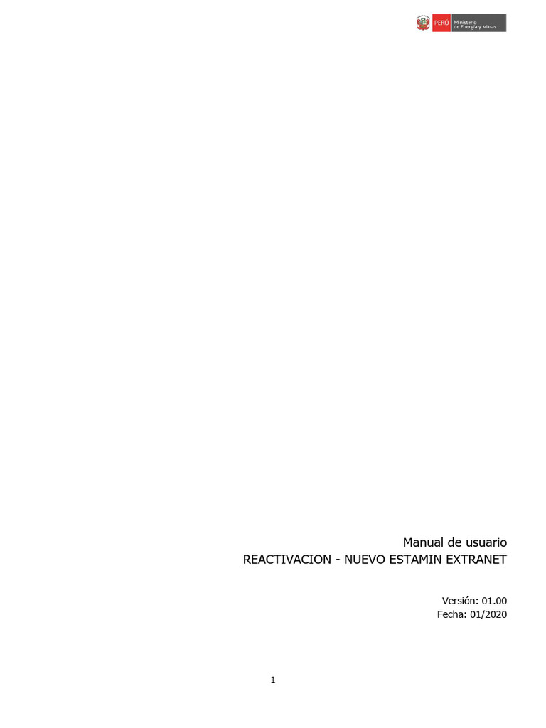Reactivacion - Manual - Usuario - Estamin - Extranet | PDF