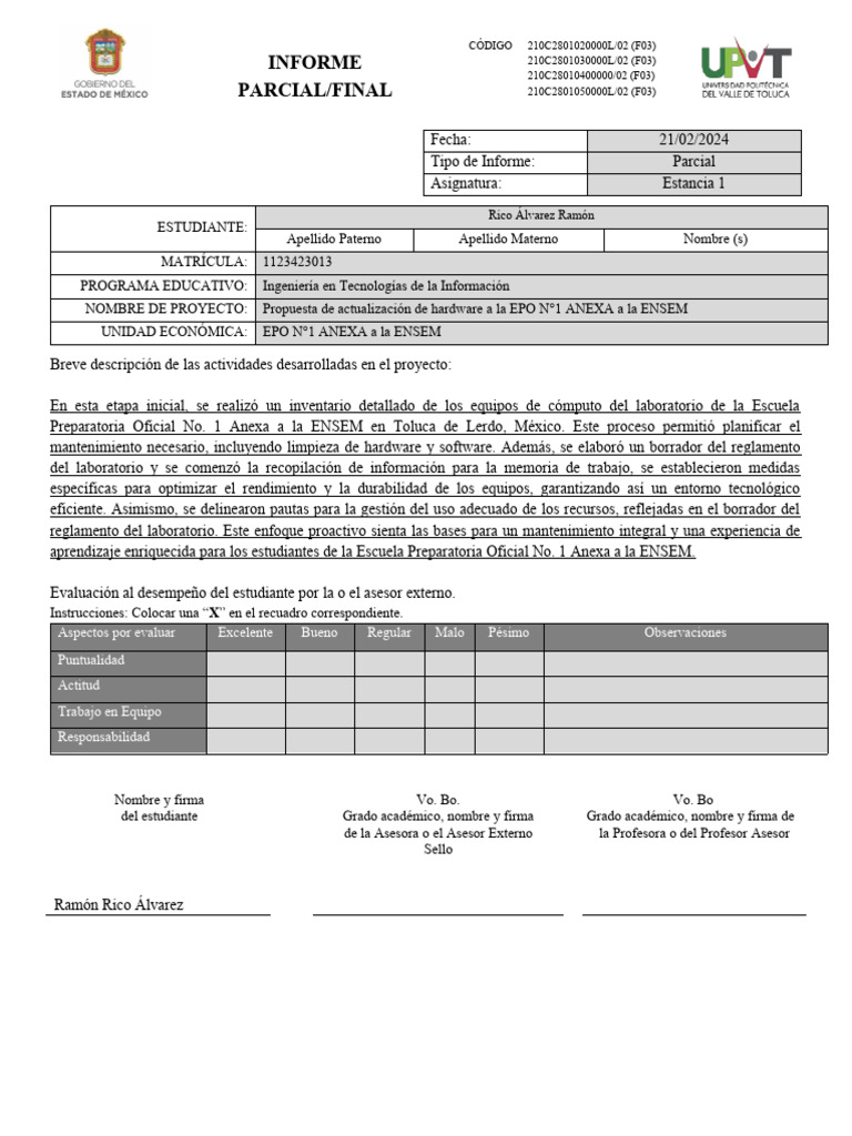 (f03) Informe Parcial Final - Ea24 | PDF