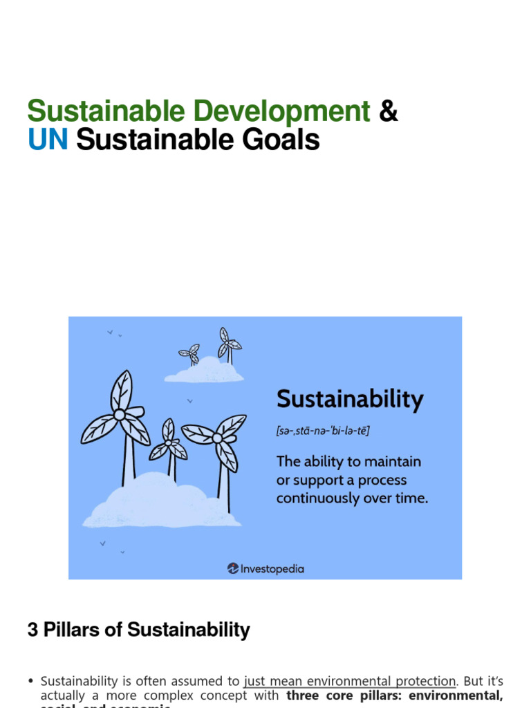 Sustainable Development & UN Sustainable Goals (I) | PDF ...