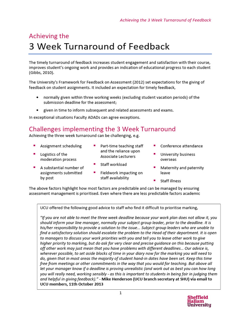 Achieving The 3 Week Turnaround | PDF