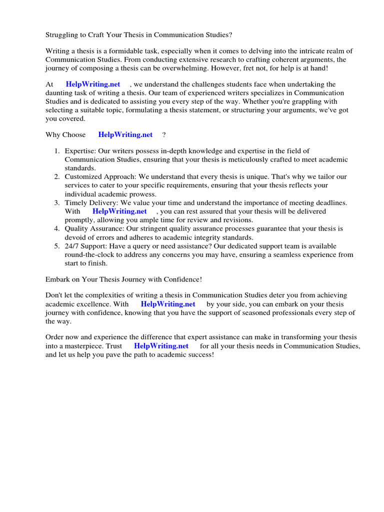 Thesis Topics Communication Studies | PDF | Communication | Information