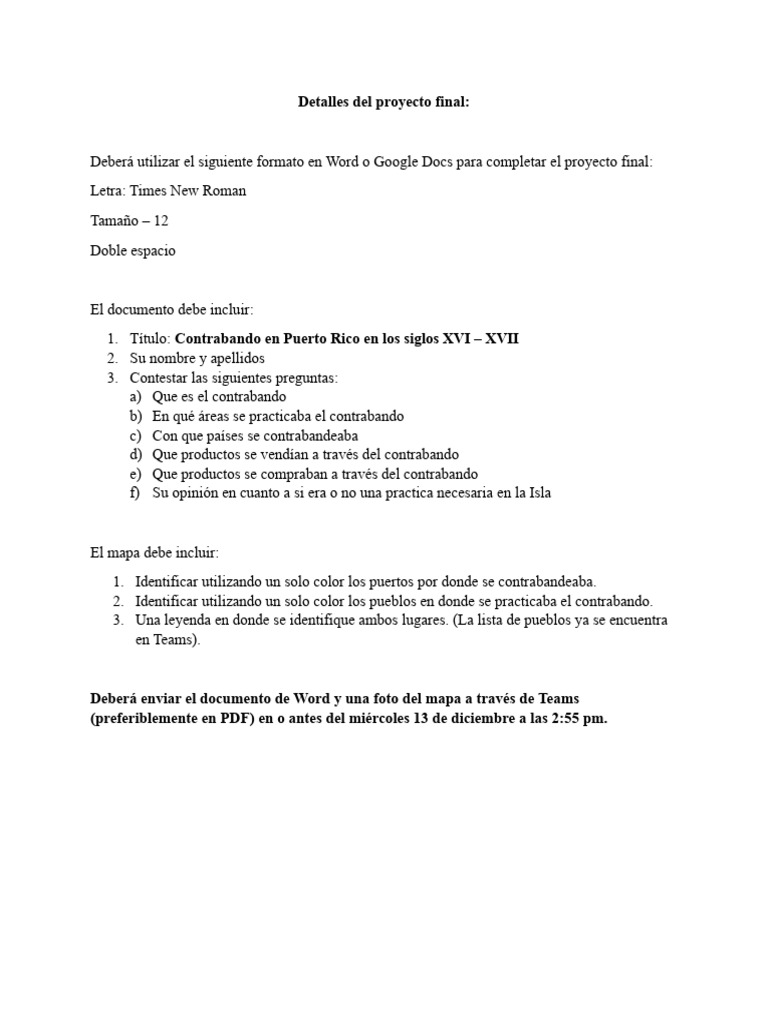 Instrucciones 7mo Grado Proyecto Final 2023 | PDF