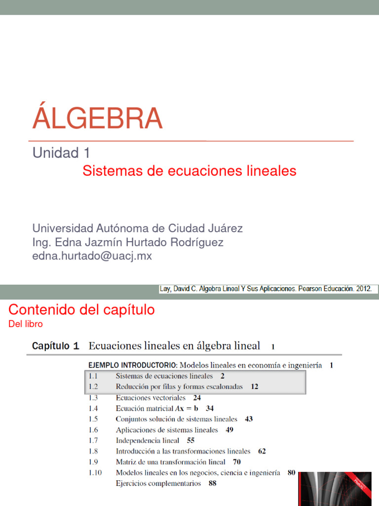Sistemas de Ecuaciones Lineales en Álgebra | PDF