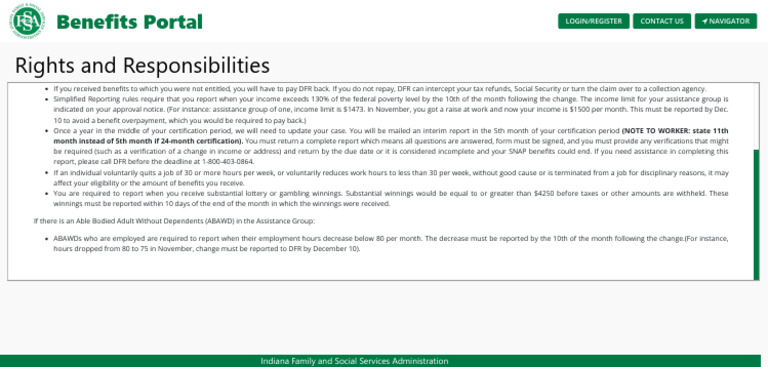 Rights and Responsibilities SNAP FSSA pg2 | PDF | Supplemental ...