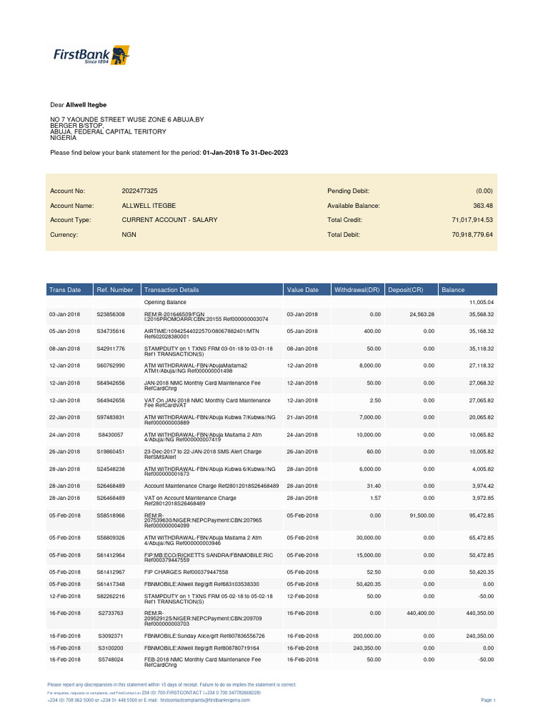 Trans Date Ref. Number Transaction Details Value Date Withdrawal (DR ...