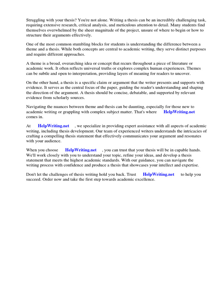 Theme Thesis Difference | PDF | Thesis | Methodology Theme Thesis Difference | PDF | Thesis | Methodology