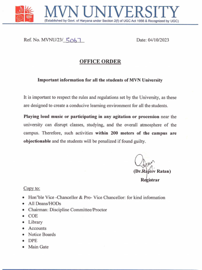 Office Order 5067 | PDF