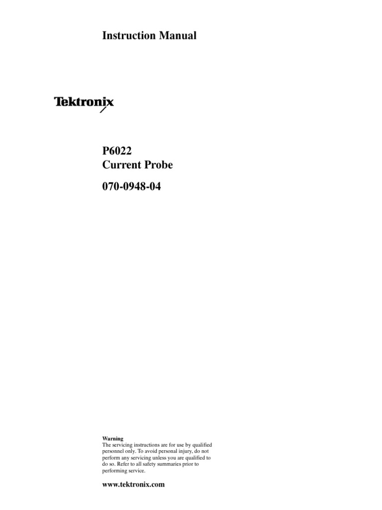 Tek P6022 Current Probe | PDF | Transformer | Manufactured Goods