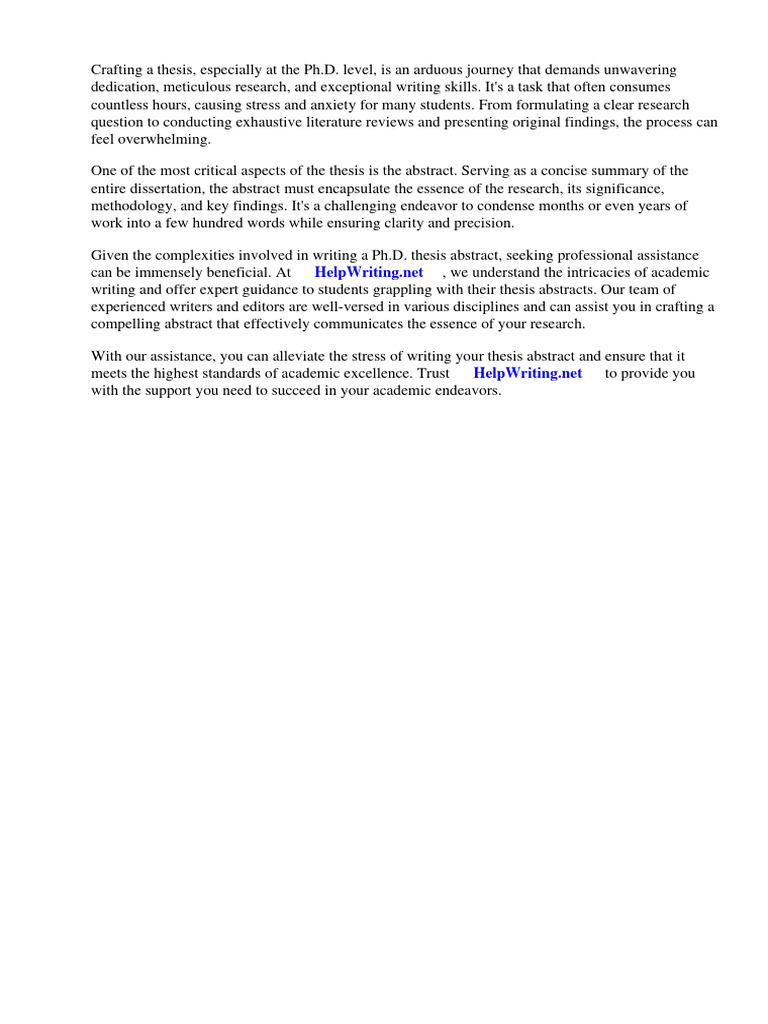 Phd Thesis Abstract Example | PDF | Thesis | Abstract (Summary)