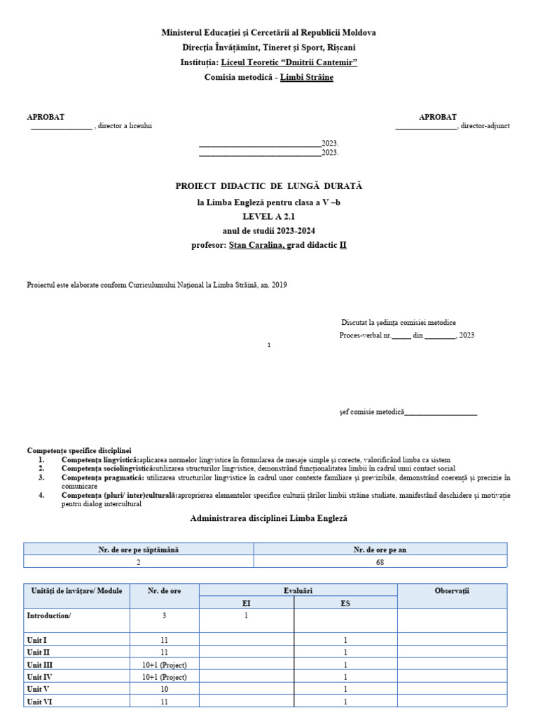 Long-Term English Plan for 5th Form | PDF