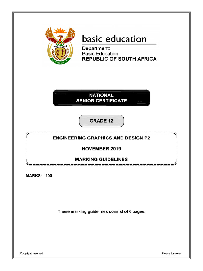 Engineering Graphics & Design P2 Nov 2019 Memo Eng | PDF