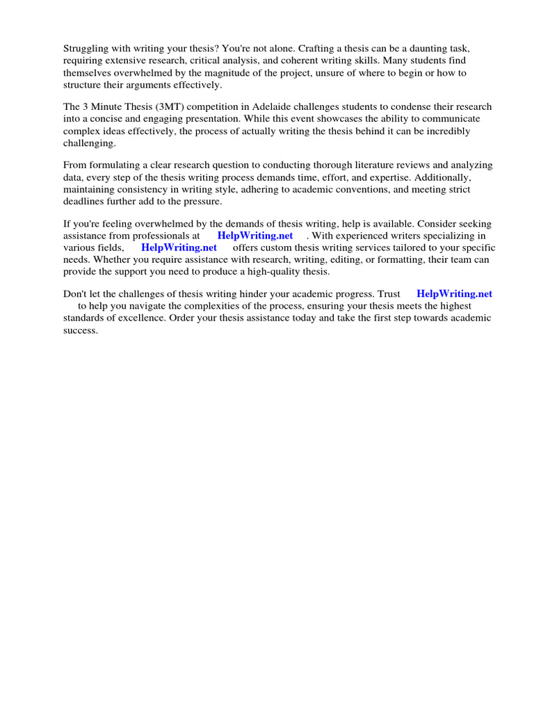 3 Minute Thesis Adelaide | PDF