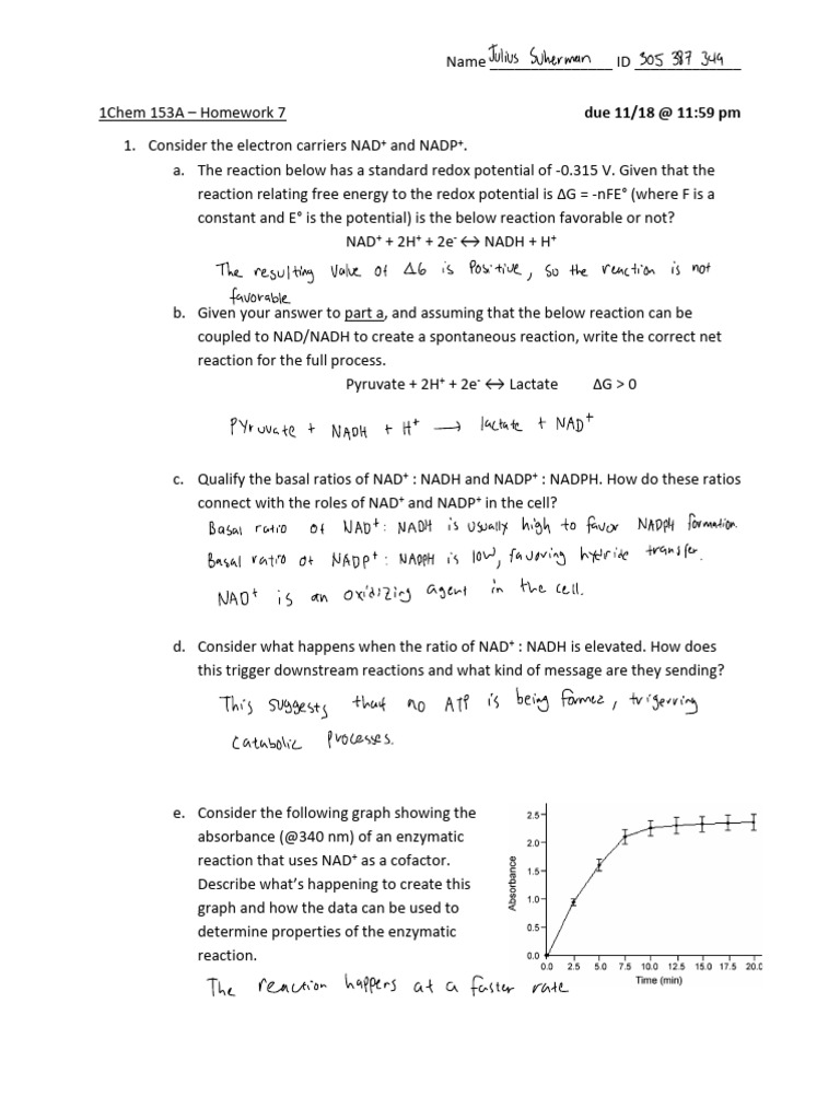 Chem 153A - Homework 7 | PDF