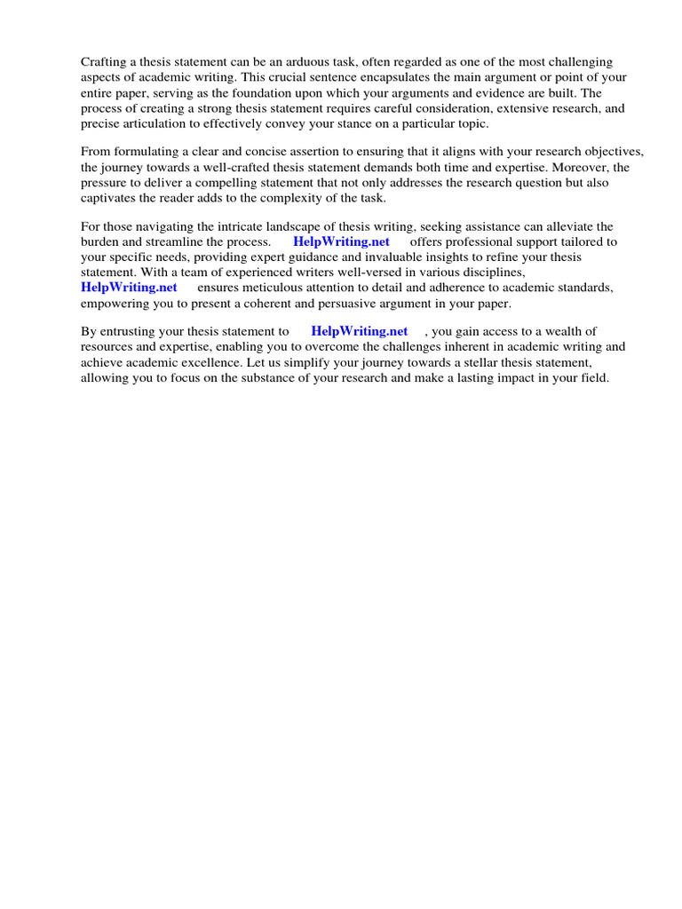 How To Make A Thesis Statement Example | PDF