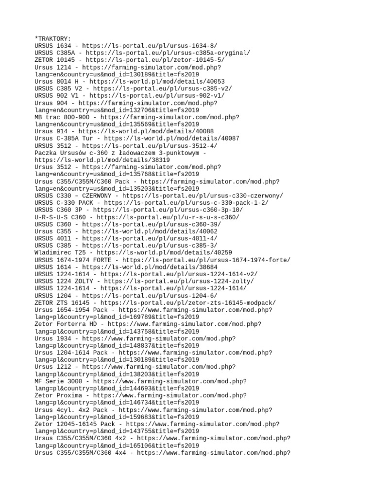 Polski Modpack LinkiOryginalne Puma145 | PDF | Consumer Goods | Transport