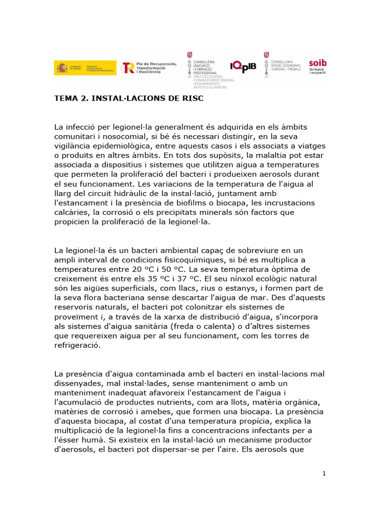 Tema 2 Instal Lacions de Risc | PDF
