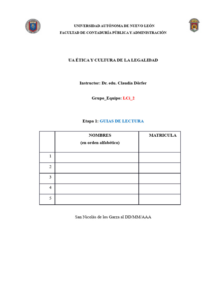 Formato - Guias de Lectura Con Textos Completos - EJ24 | PDF ...