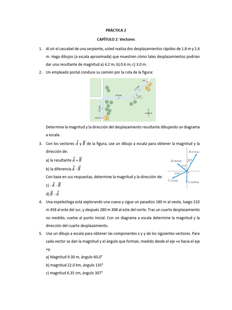 Práctica Capitulo 2 | PDF | Vector Euclidiano | Álgebra lineal