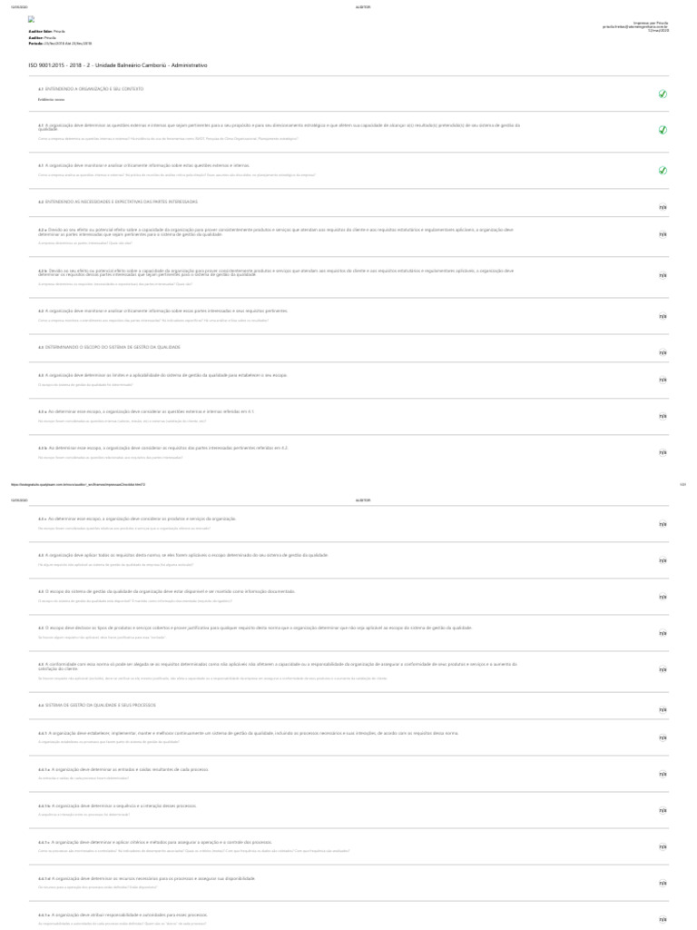 Check List - IsO 9001 2015 | PDF Check List - IsO 9001 2015 | PDF