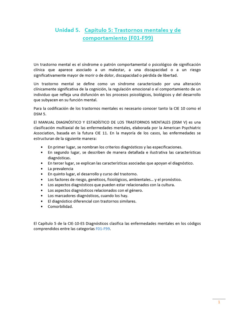 UD 5 Trastornos Mentales | PDF