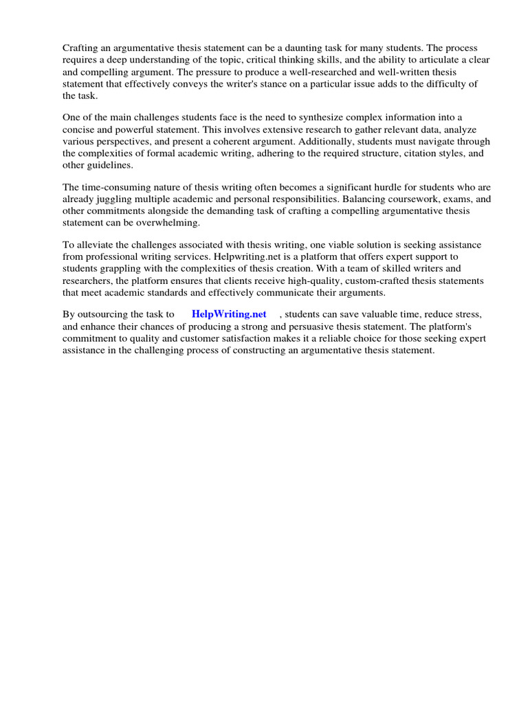 Argumentative Thesis Statement Builder | PDF | Essays | Thesis