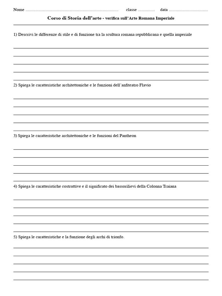 Test Arte Romana | PDF