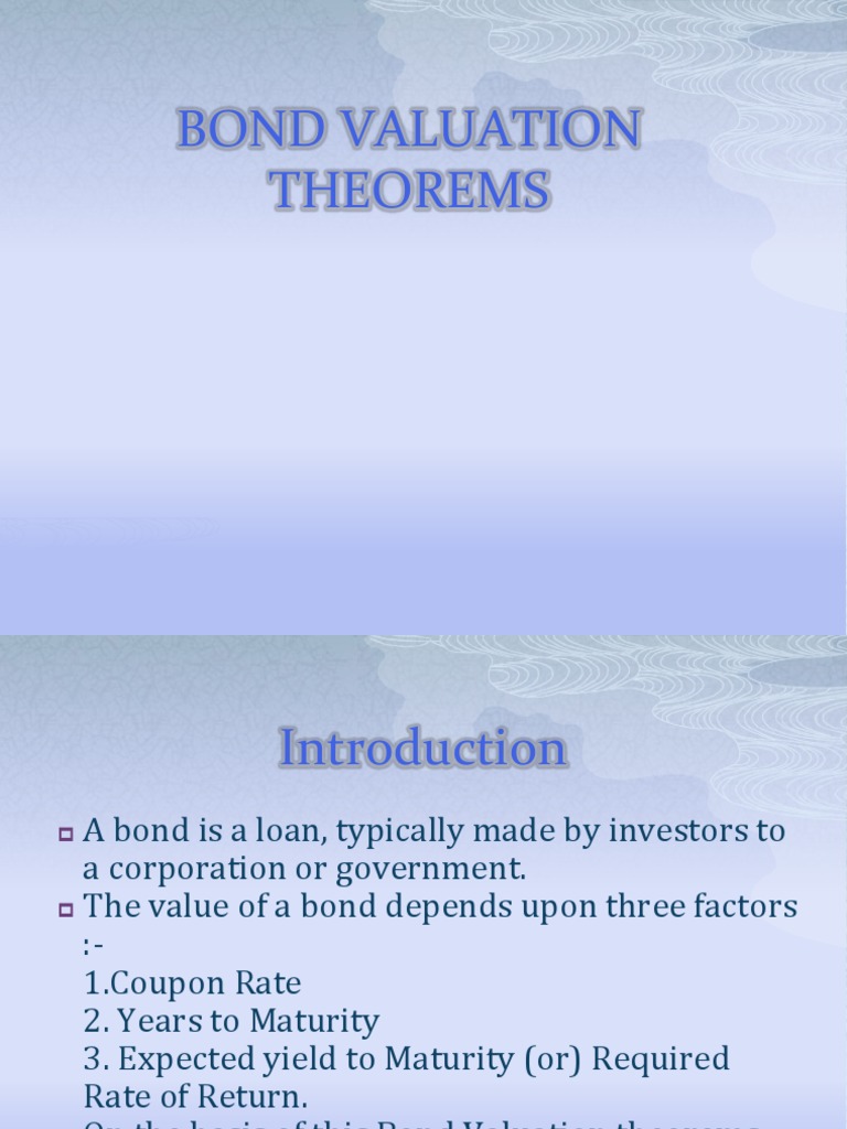 Bond Theorems Pdf Bonds Finance Bond Duration