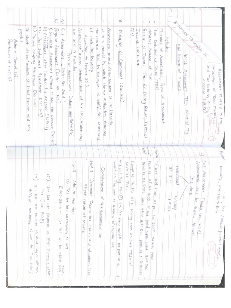 Bus Tax Unit 1 | PDF