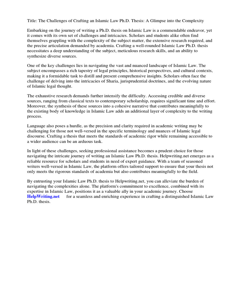 Islamic Law PHD Thesis PDF | PDF | Sharia | Muhammad