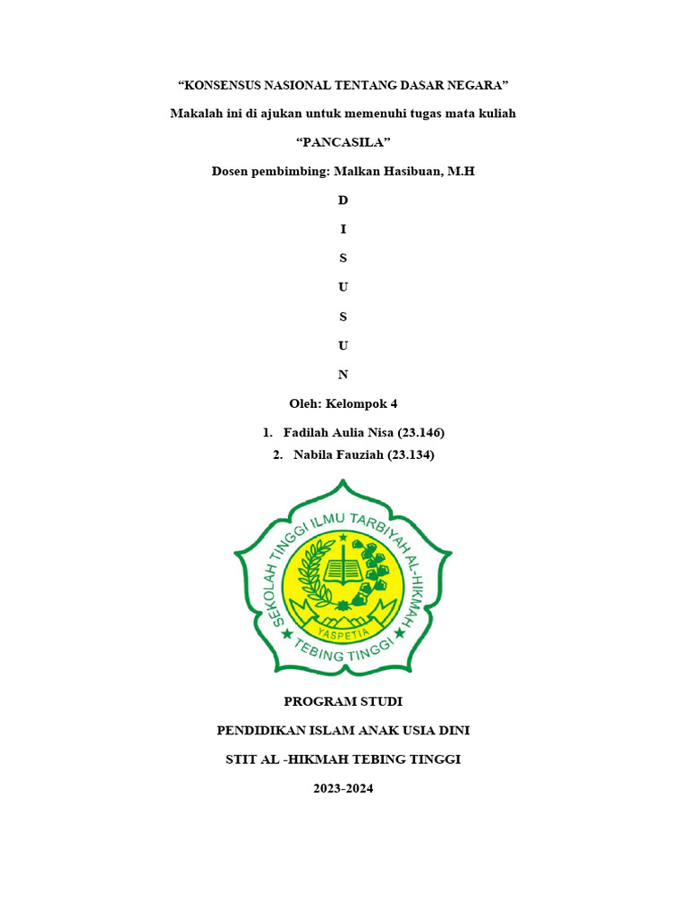 Konsensus Nasional Tentang Dasar Negara | PDF | Ilmu Sosial | Agama & Spiritualitas