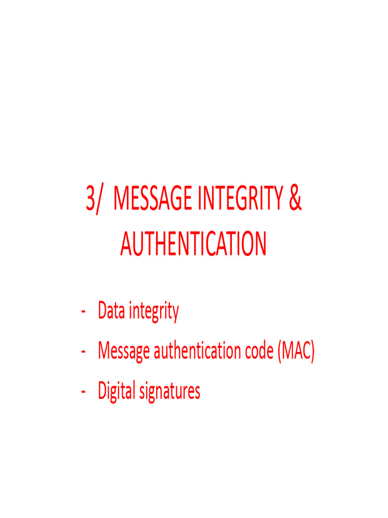 3 Message Authentication | PDF