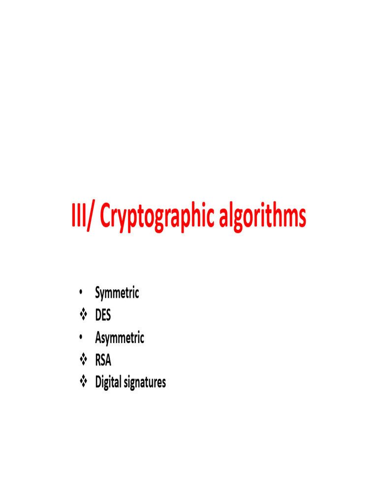 2 Cryptographic Algorithms | PDF