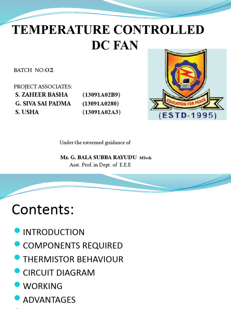 Dokumen - Tips Temperature Controlled DC Fan Using Thermistor ...