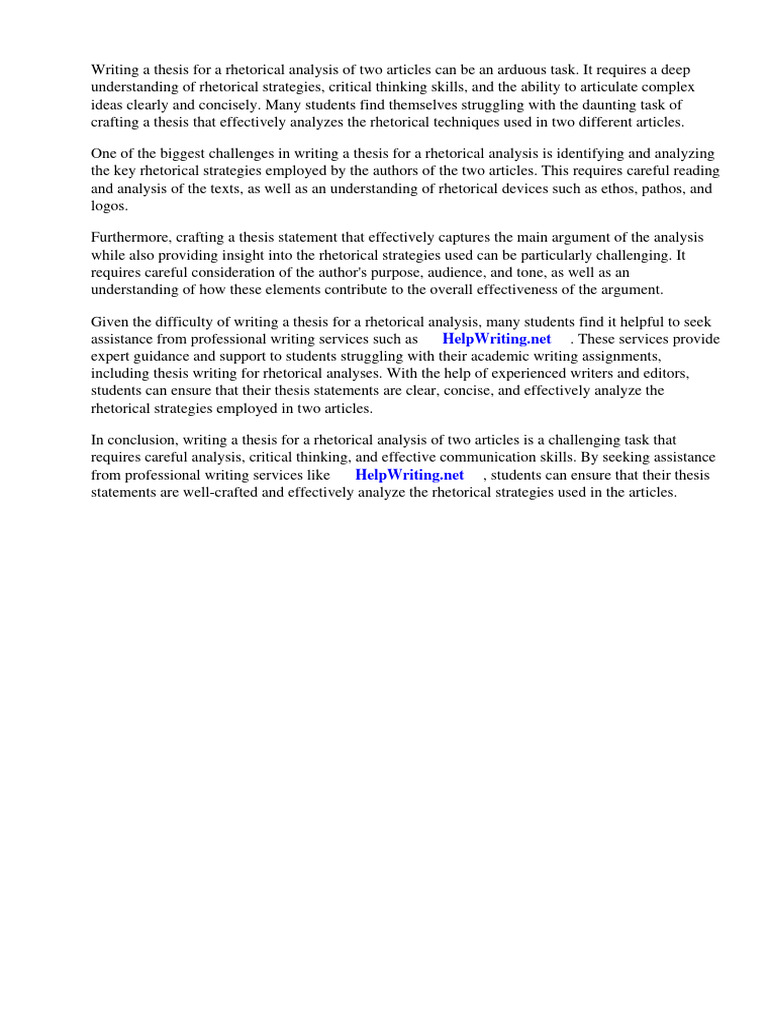 Rhetorical Thesis Writing Guide | PDF | Rhetoric | Essays