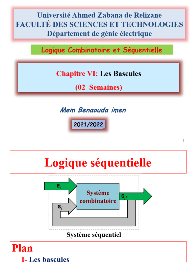 6 - Cours Sequentiel Les Bascules | PDF | Électrotechnique | Informatique