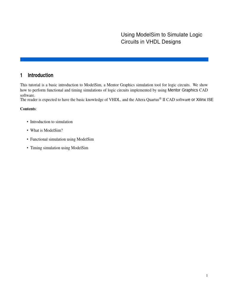 Using ModelSim Vhdl | PDF
