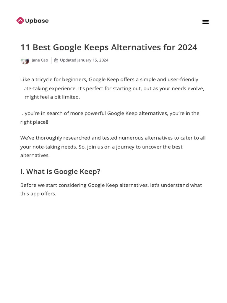 11 Best Google Keeps Alternatives For 2024 | PDF | Evernote | Mobile App