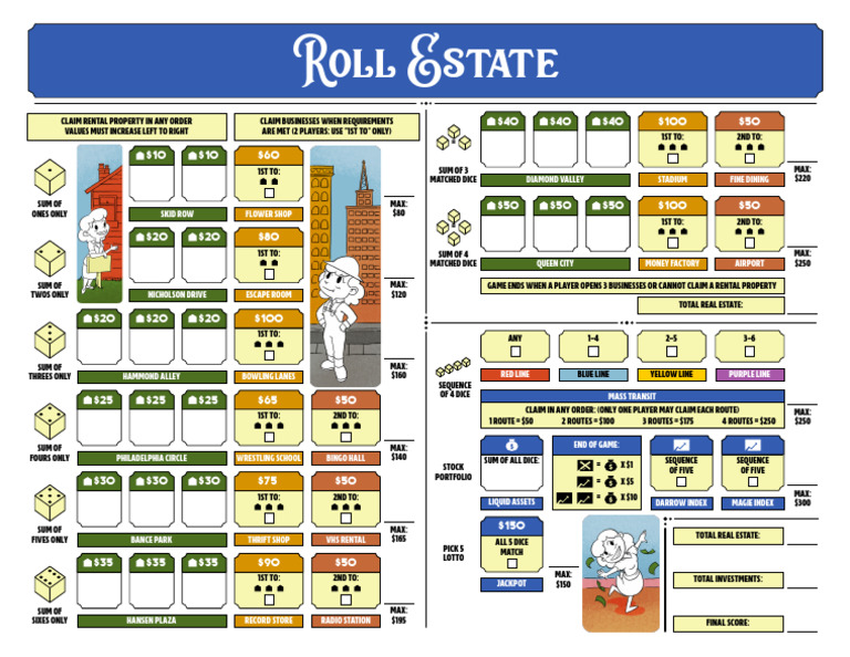 DELUXE COLOR - Roll Estate Score Sheet 10.02.2019 | PDF