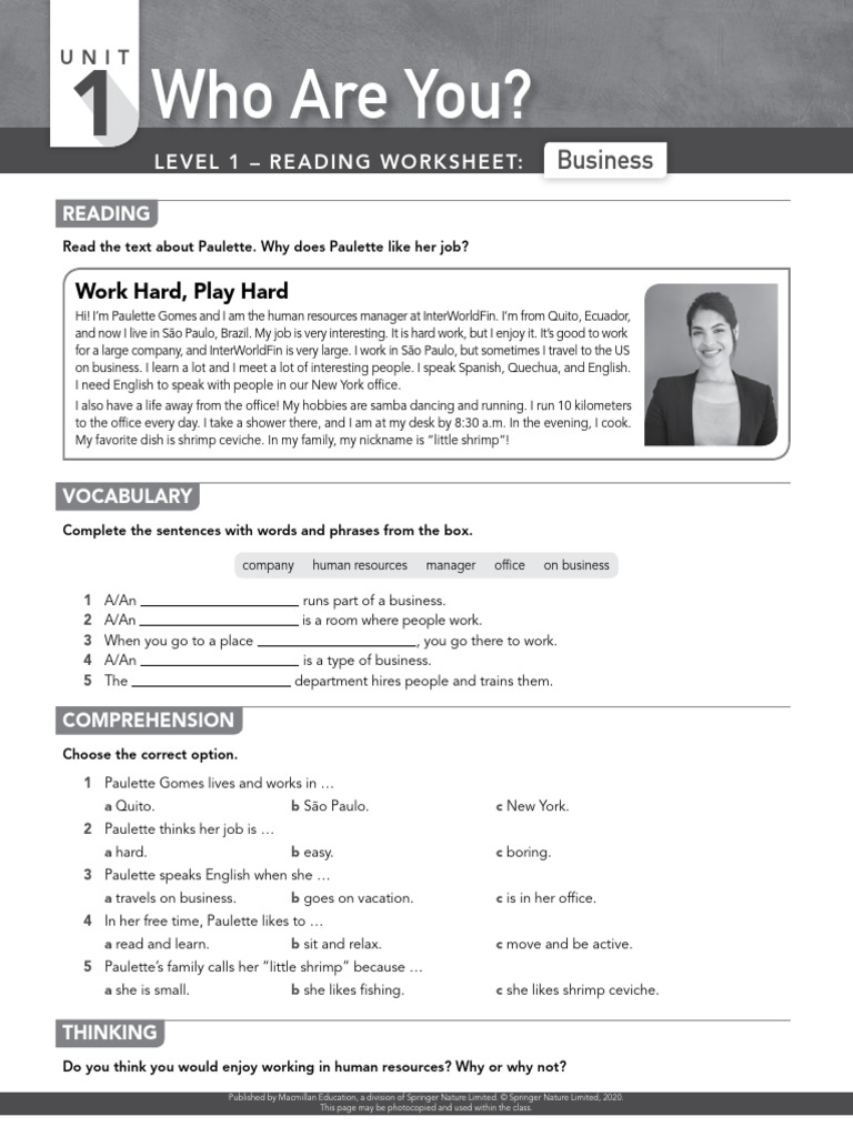 SYM 1 U01 ReadingWorksheets | PDF