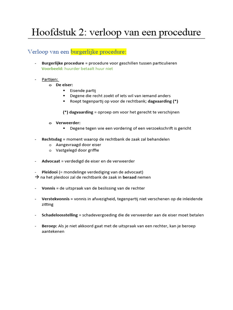 HF 2 Verloop Van Een Procedure | PDF