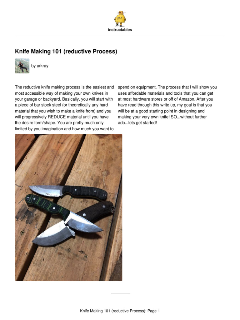 Knife Making 101 Reductive Process | Download Free PDF | Knife | Blade