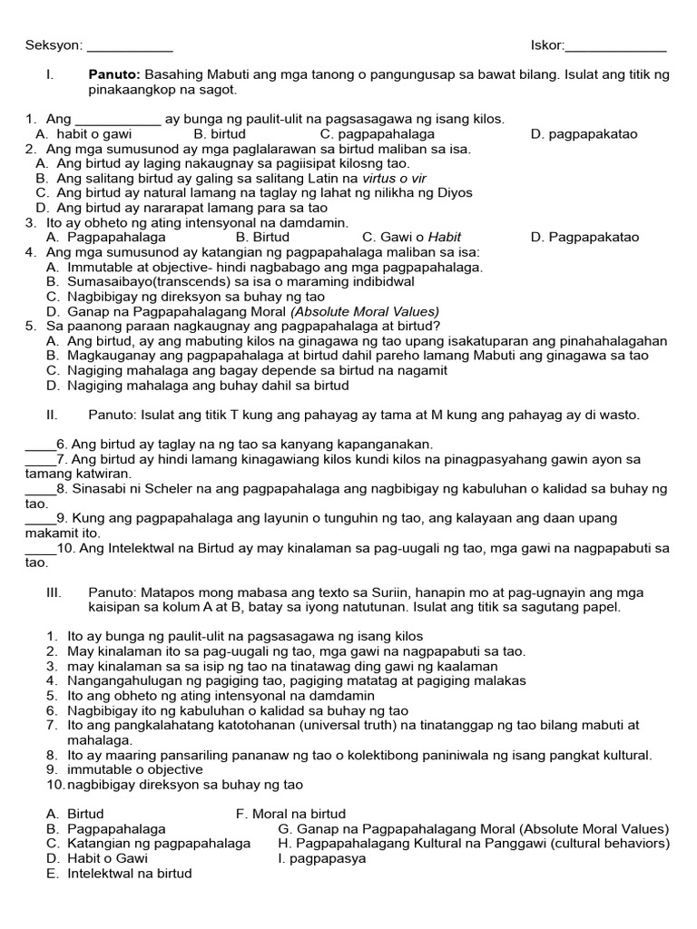Quiz 3 Esp Q3 | PDF