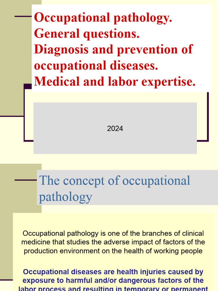 Occupational Pathology | PDF | Physical Examination | Occupational ...