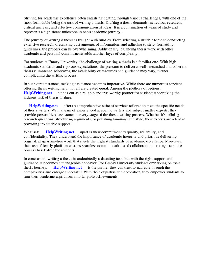 Emory Honors Thesis Database | PDF | Thesis | Emotions