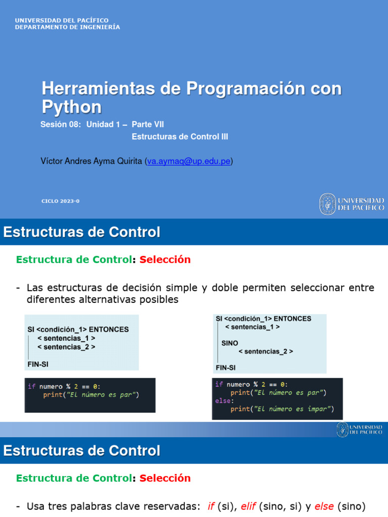 Sesión 08 - Unidad 1 - Estructuras de Control III | PDF | Informática ...