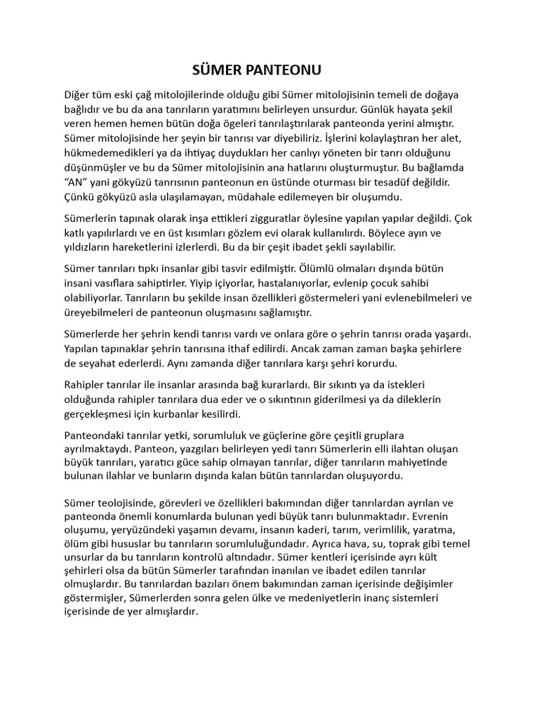 Sumer Panteonu | PDF