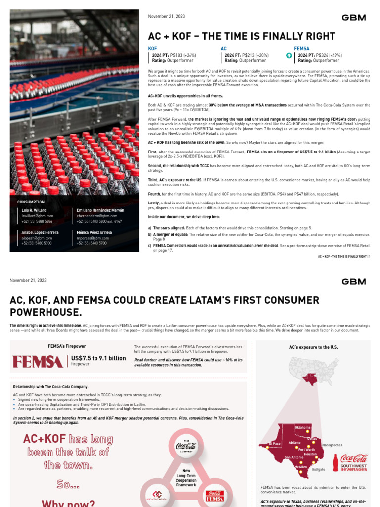 Kof Ac Merge | PDF | The Coca Cola Company | Economies