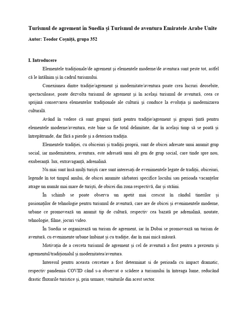 Proiect Turism Suedia Dubai 2 | PDF