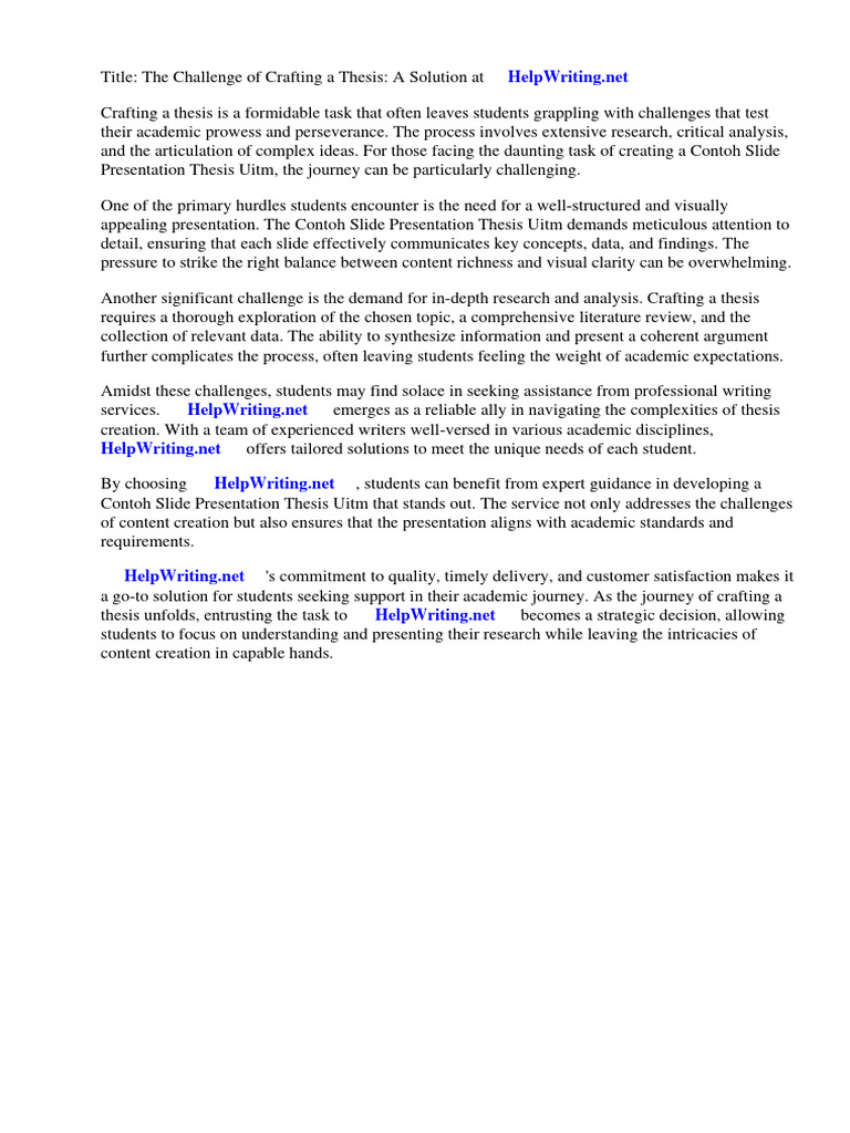 Contoh Slide Presentation Thesis Uitm | PDF