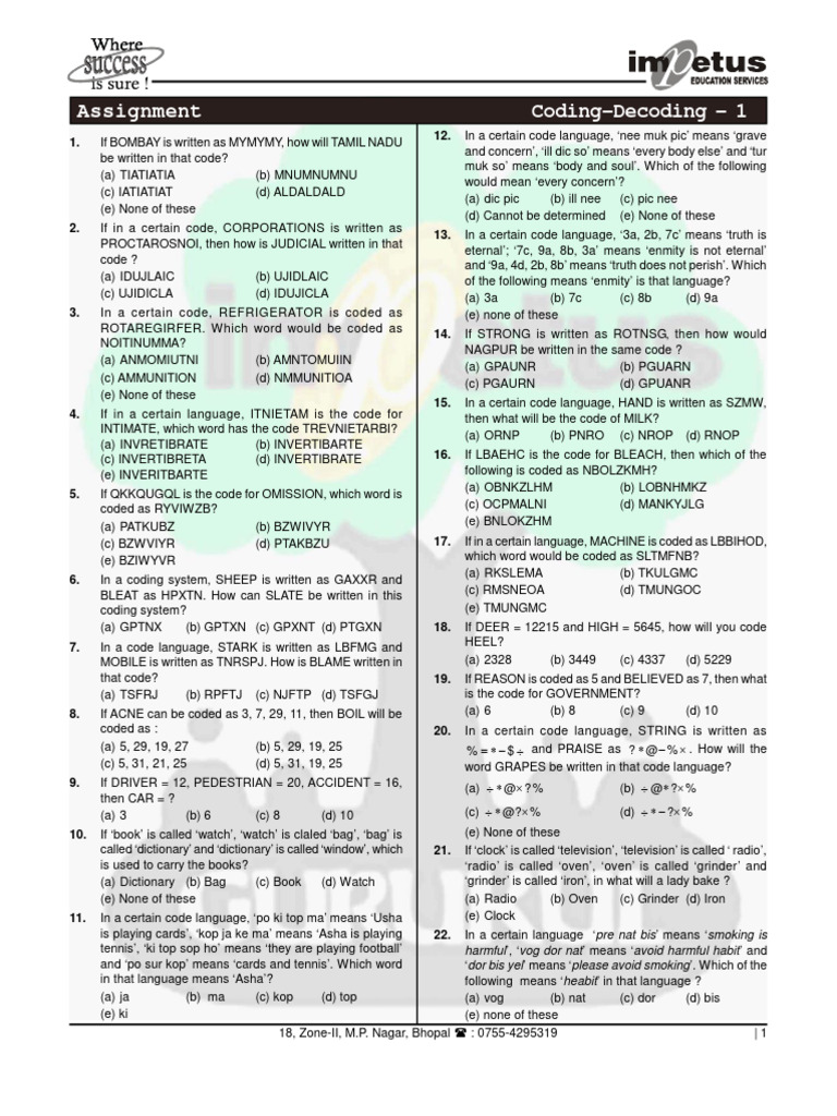 Coding Decoding 15.03.21 | PDF | Human Communication | Linguistics